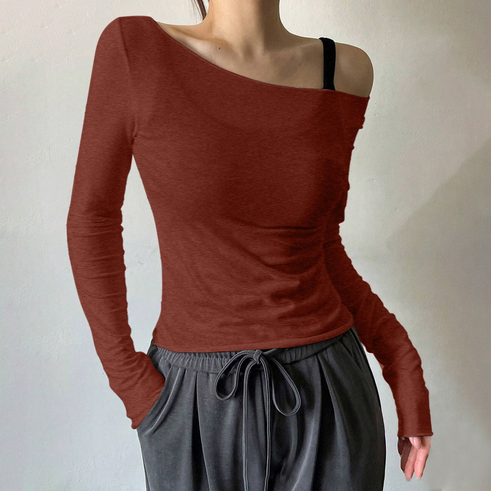 Wangmeiwg Women's Sheer Mesh Off The Shoulder Tops for Casual to Party ...