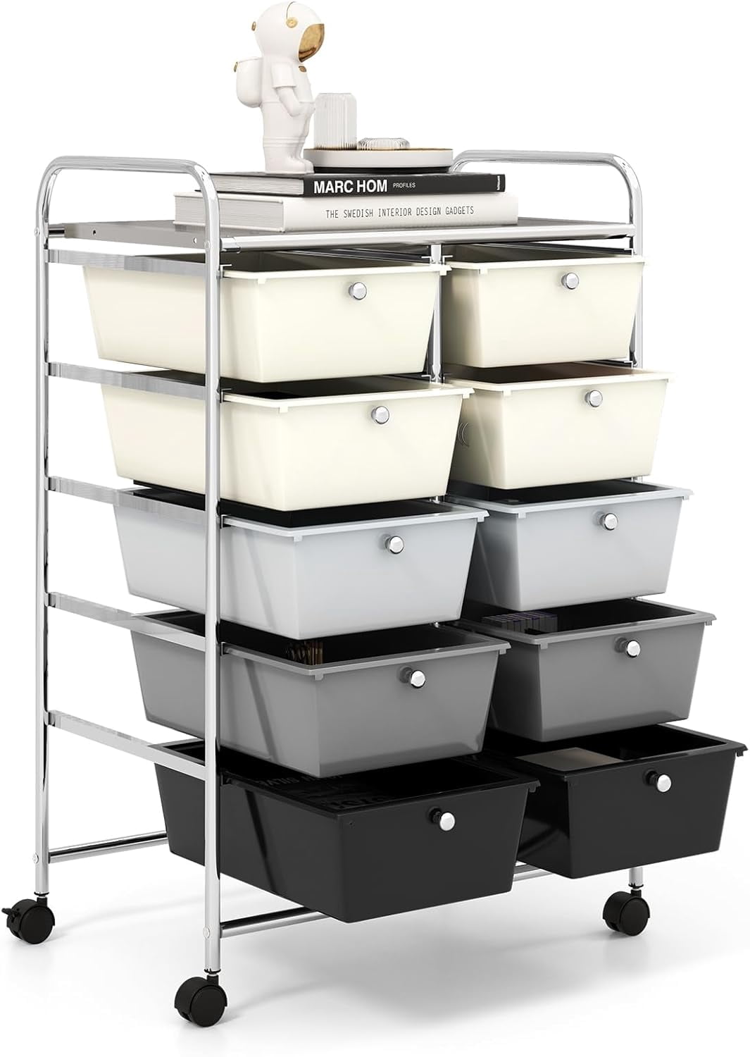 Wangood 10-Drawer Rolling Storage Cart, Art Craft Storage Organizer on ...