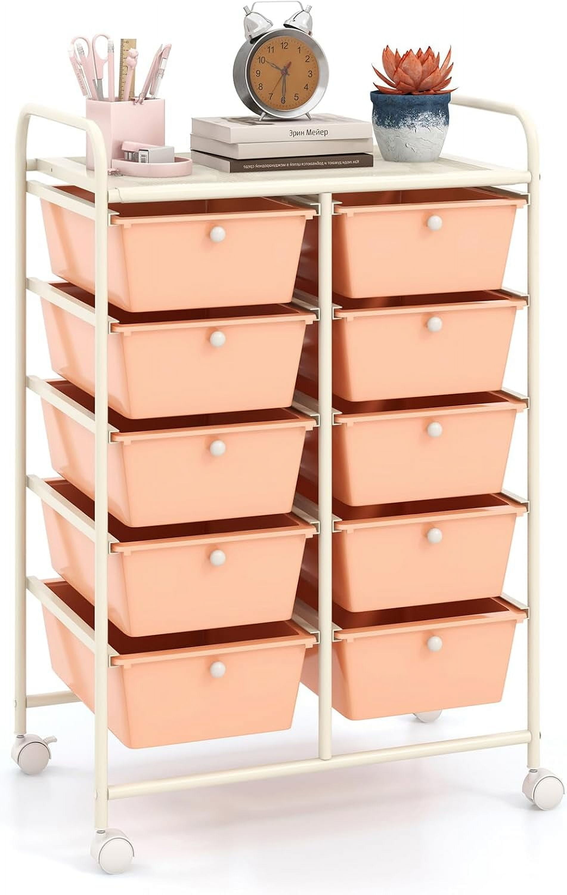 Wangood 10-Drawer Rolling Storage Cart, Art Craft Storage Organizer on ...