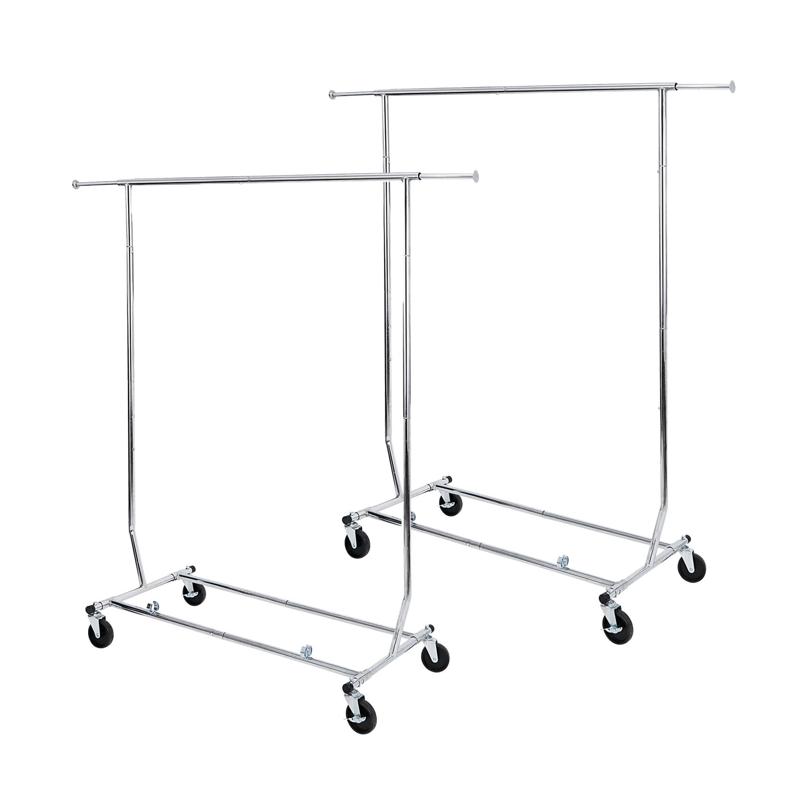 Wangood 2PCS Rolling Clothes Garment Rack Collapsible Clothing Rack ...