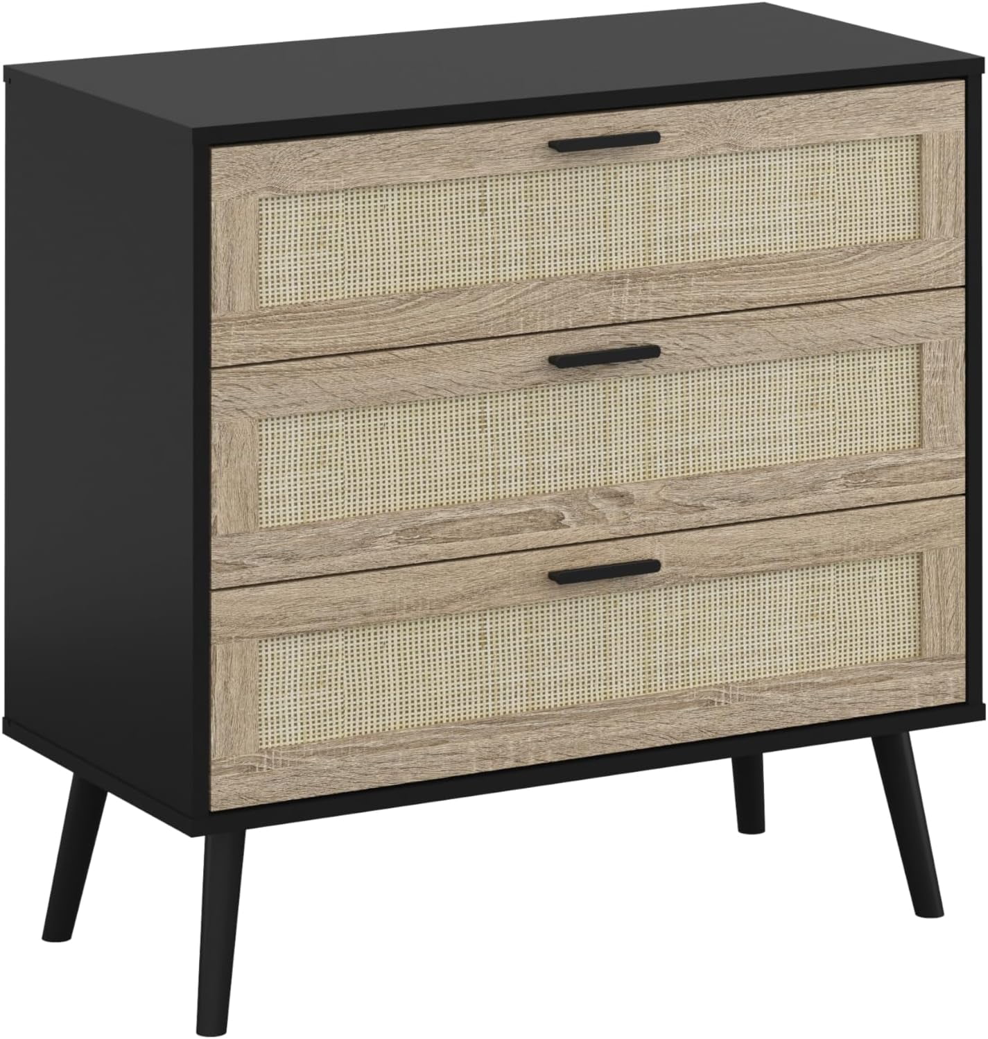 Wangood 3/6/8 Drawers Dresser, Wooden Rattan Chest of Drawers with ...
