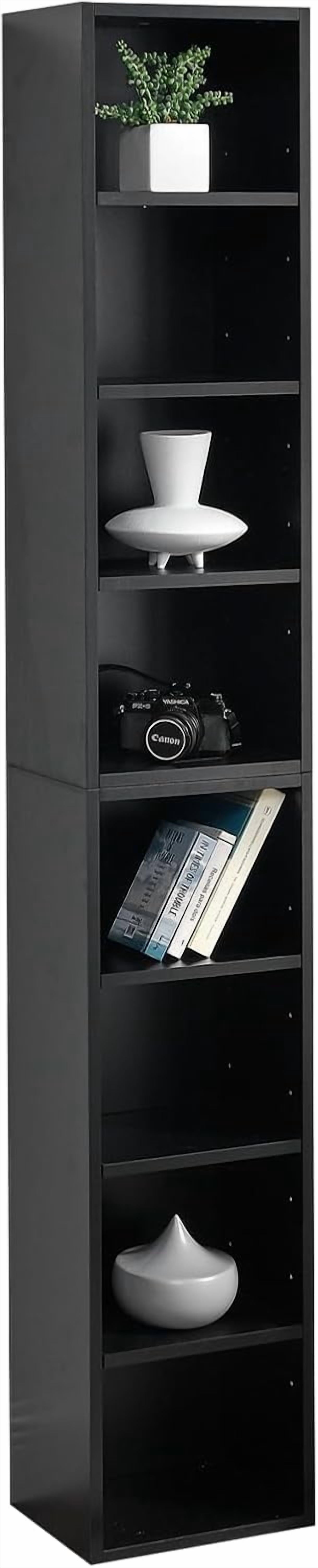 Wangood 8-Tier Media Tower Rack, Versatile Detachable Bookshelf with ...