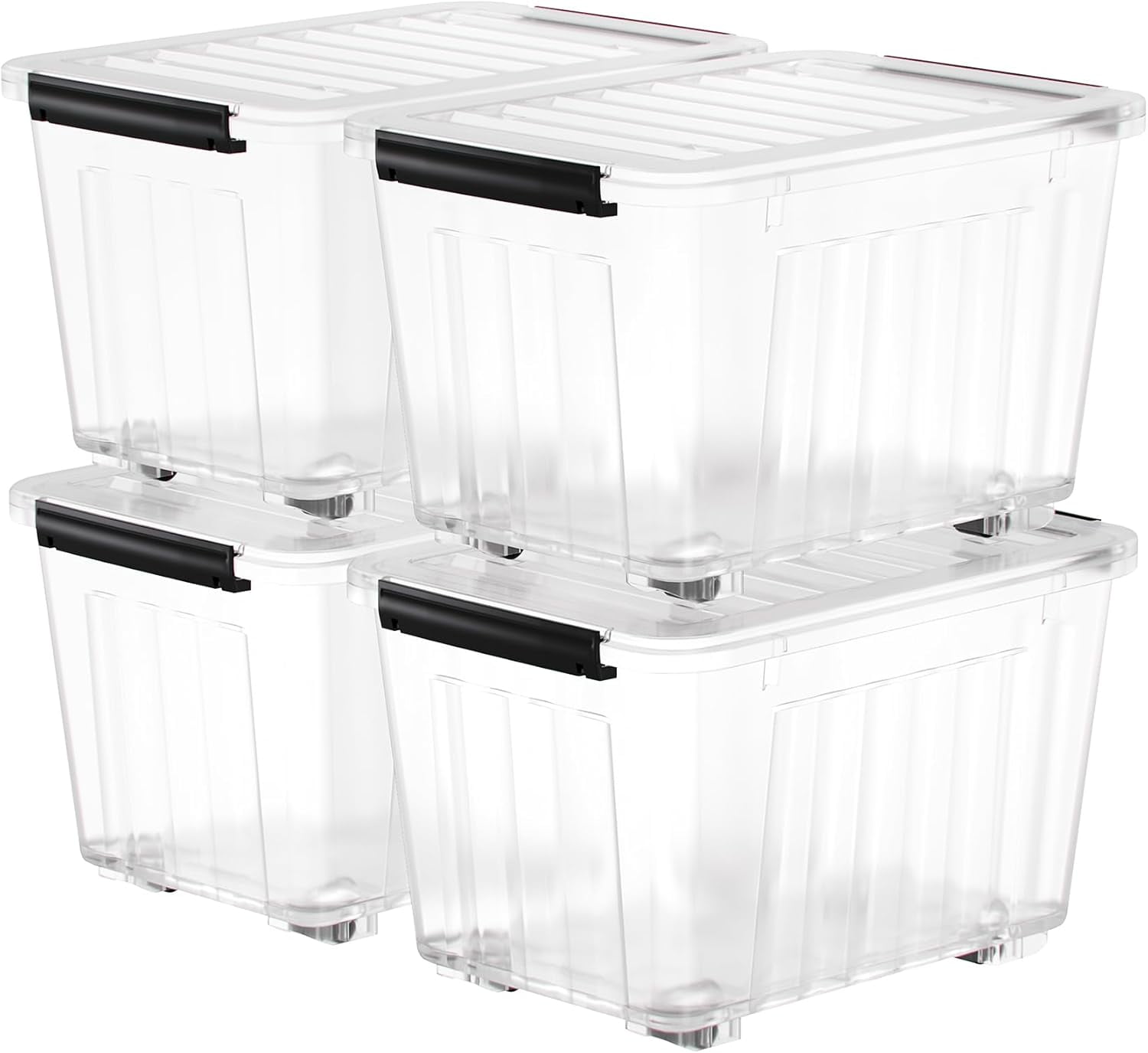 Wangood 97 Quart Plastic Storage Bin, Stackable and Nestable Storage ...