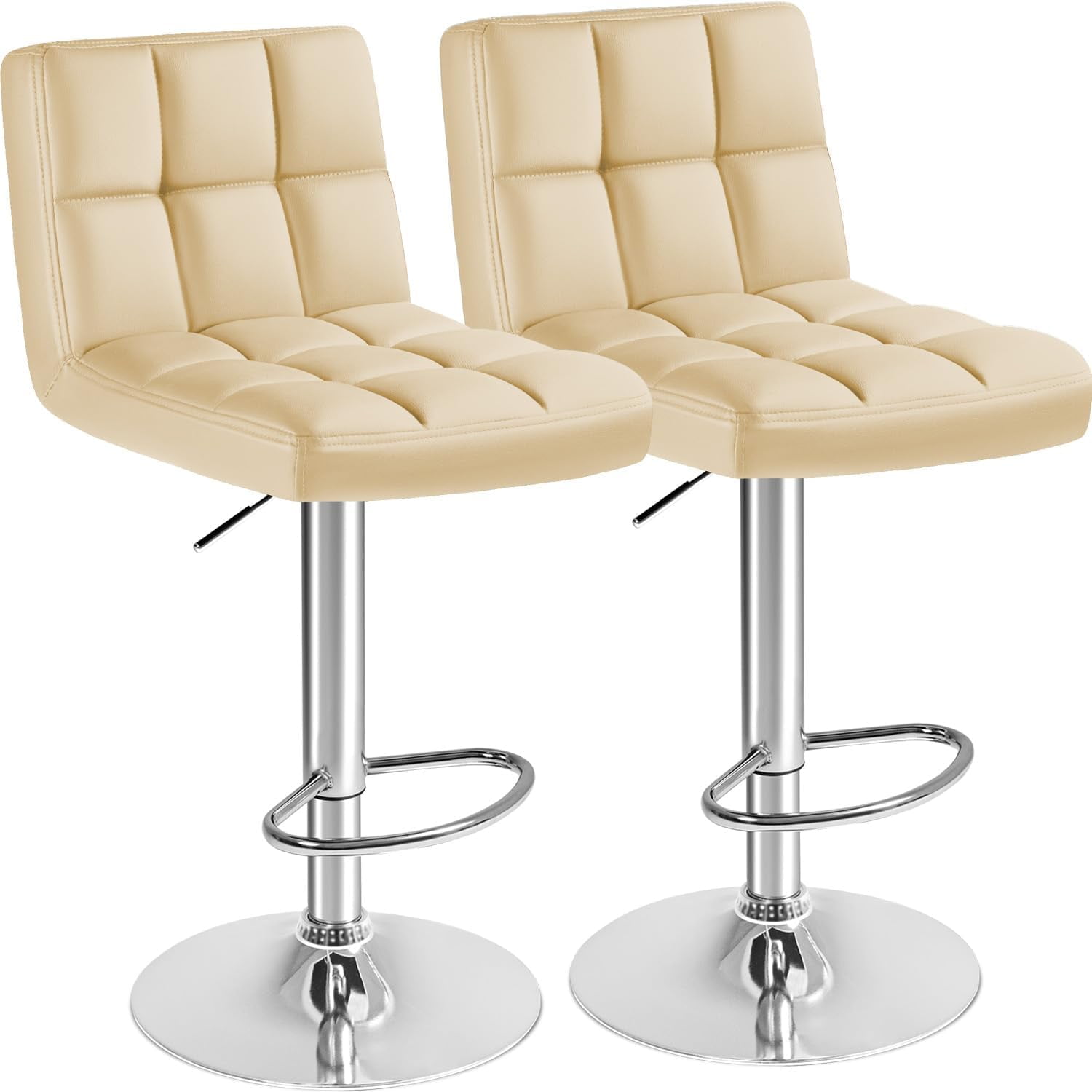 Wangood Bar Stools Modern Pu Leather Swivel Adjustable Hydraulic Bar ...