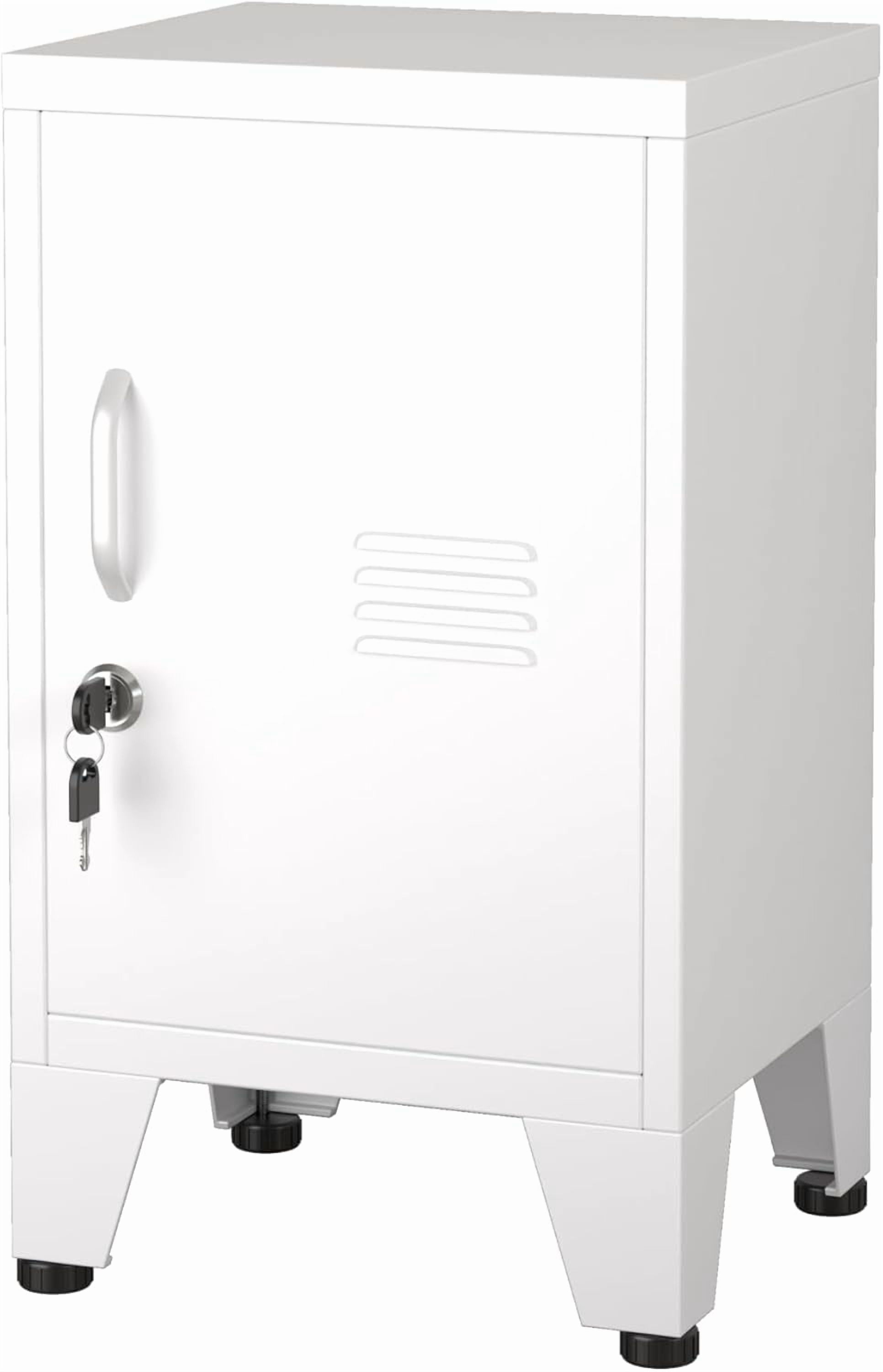 Wangood Locker Nightstand Metal Cabinet Single Door Lockable Coffee ...
