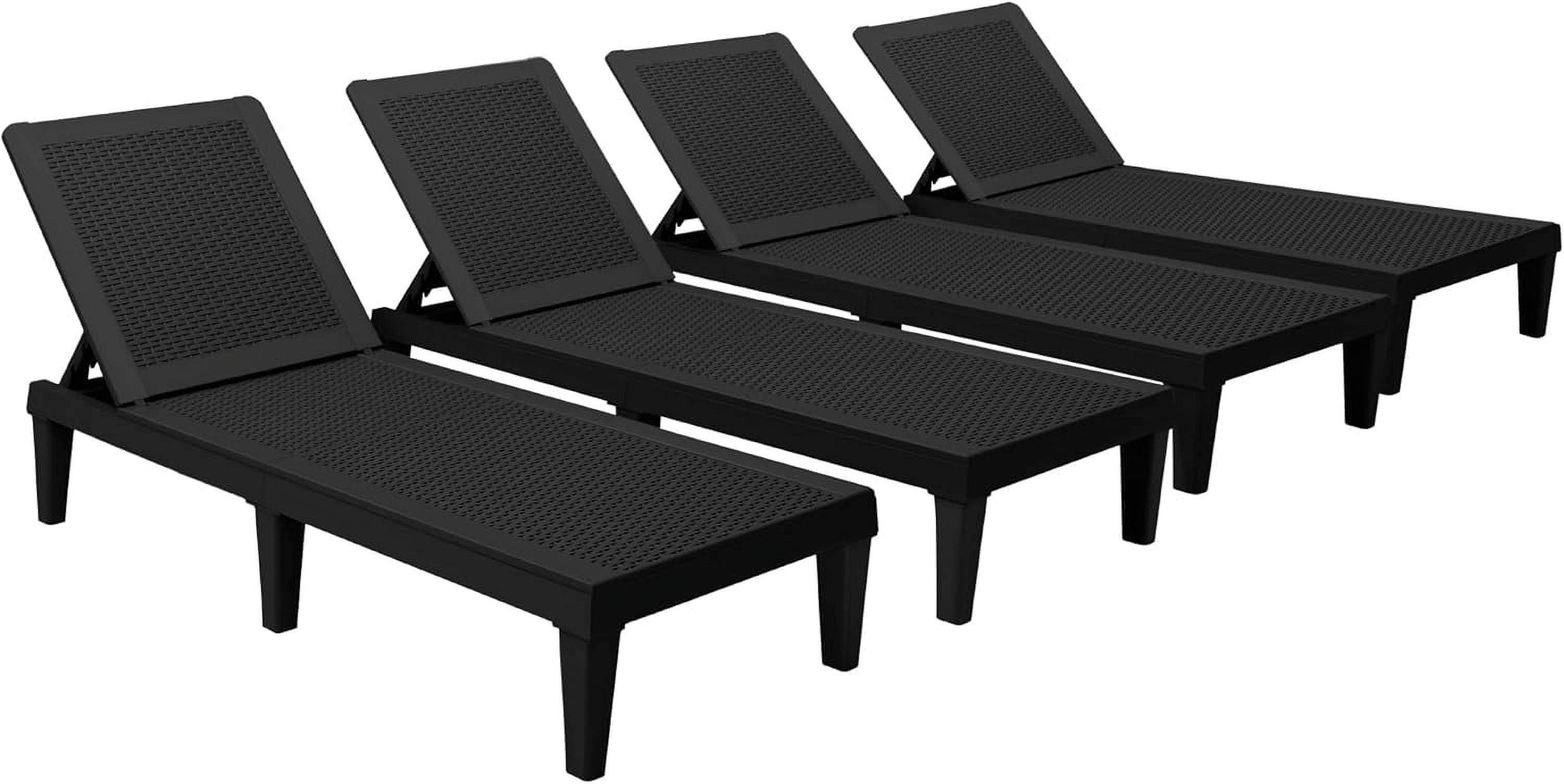 Wangood Outdoor Chaise Lounge Chair Set of 4 for Outside Pool Patio ...