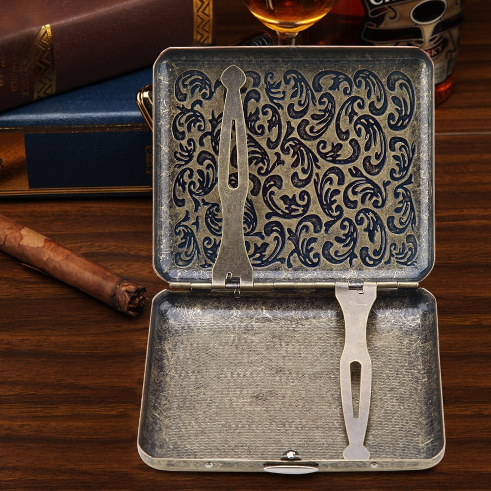 WangshuangpulRetro Bronze Metal Cigarette Box Case Double Sided Pocket ...