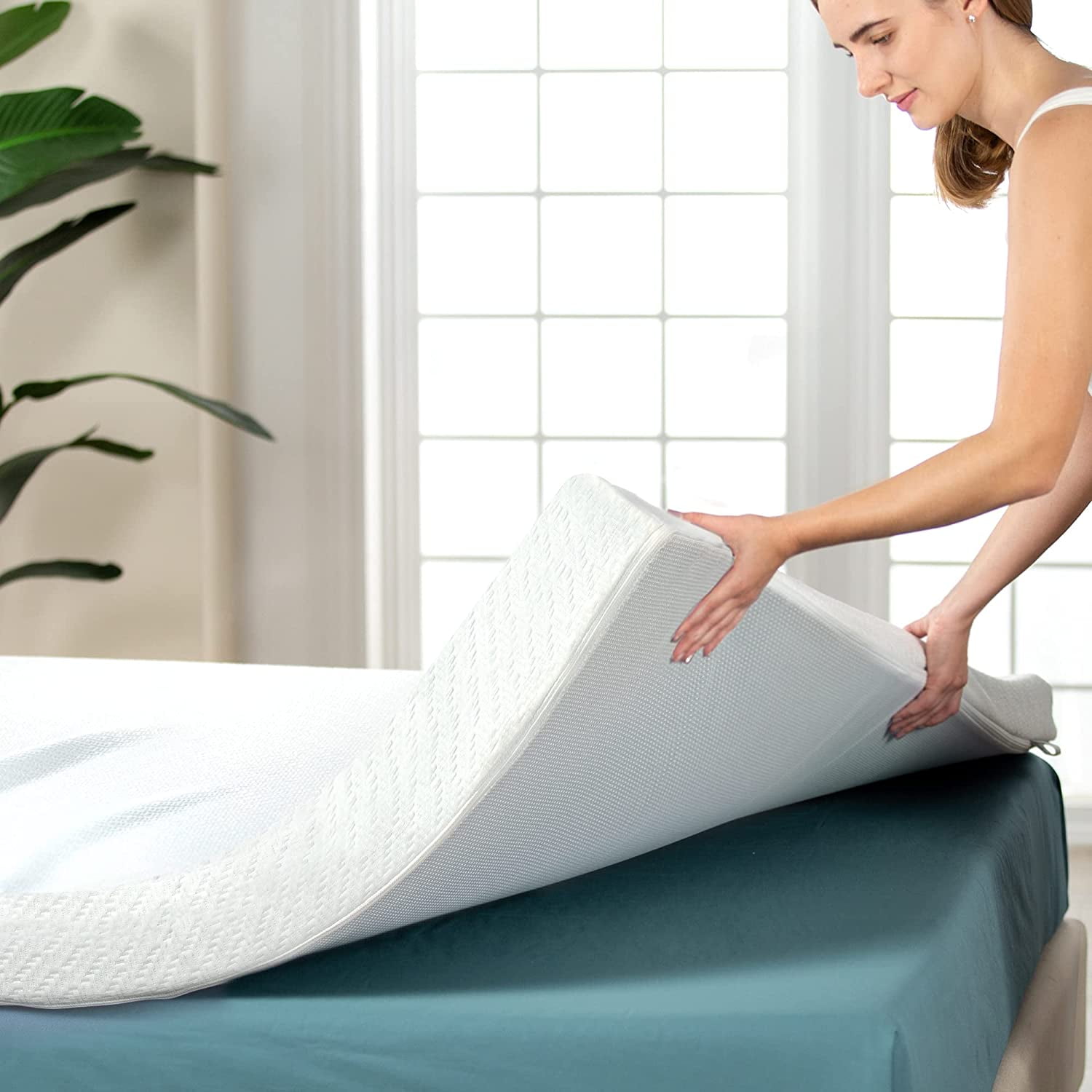 Wangxin 3 Inch Ultra Cooling Gel Memory Foam Mattress Topper with Cooling Cover, CertiPUR-US ...