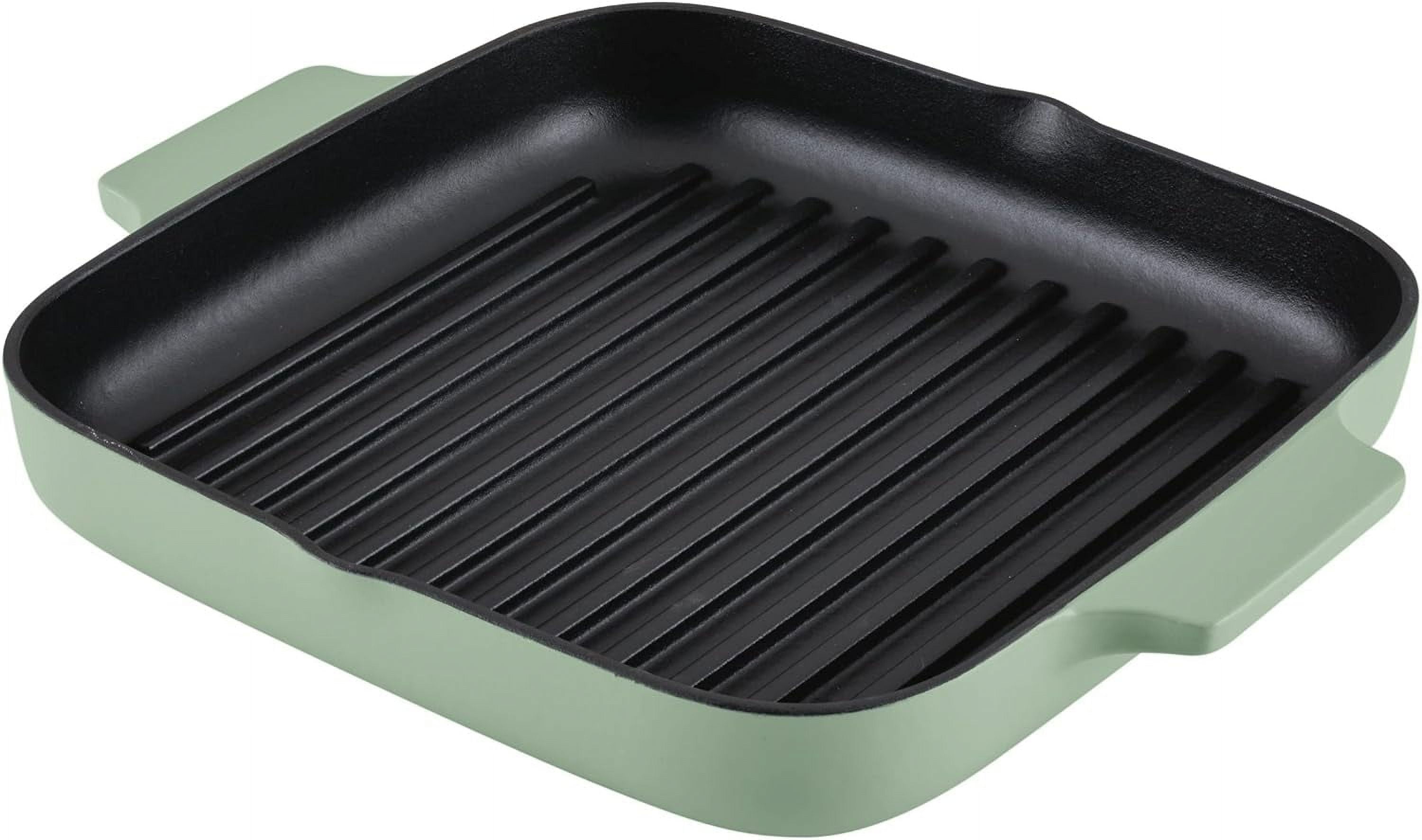 Wangxin Enameled Cast Iron Square Grill and Roasting Pan, 11 Inch, Pistachio - Walmart.com