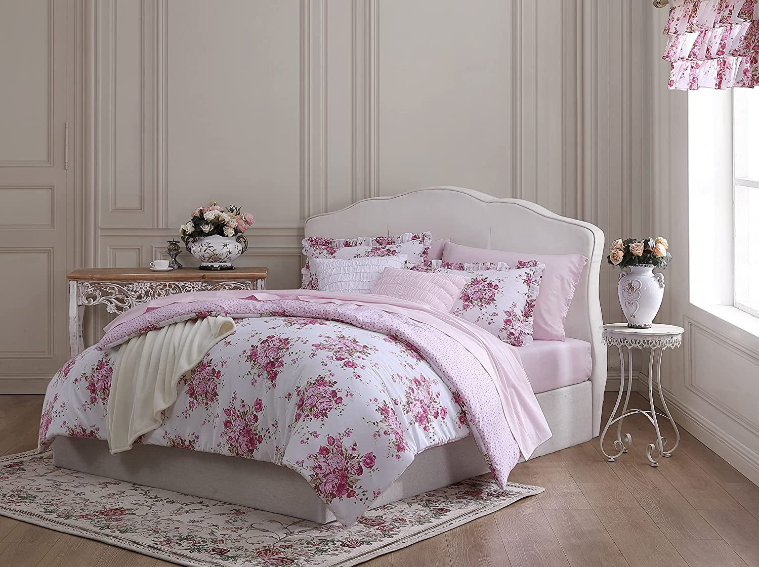 Wangxin - King Comforter Set, Reversible Cotton Bedding with Matching ...