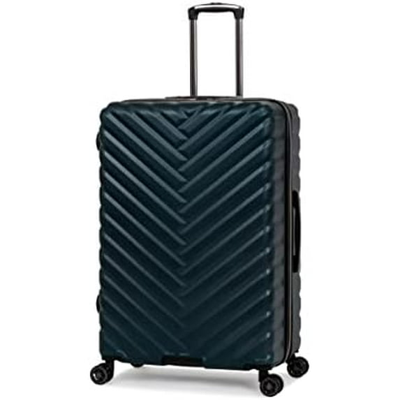 Wangxin Madison Square Lightweight Hardside Chevron Expandable Spinner Luggage, Emerald, 28-Inch ...