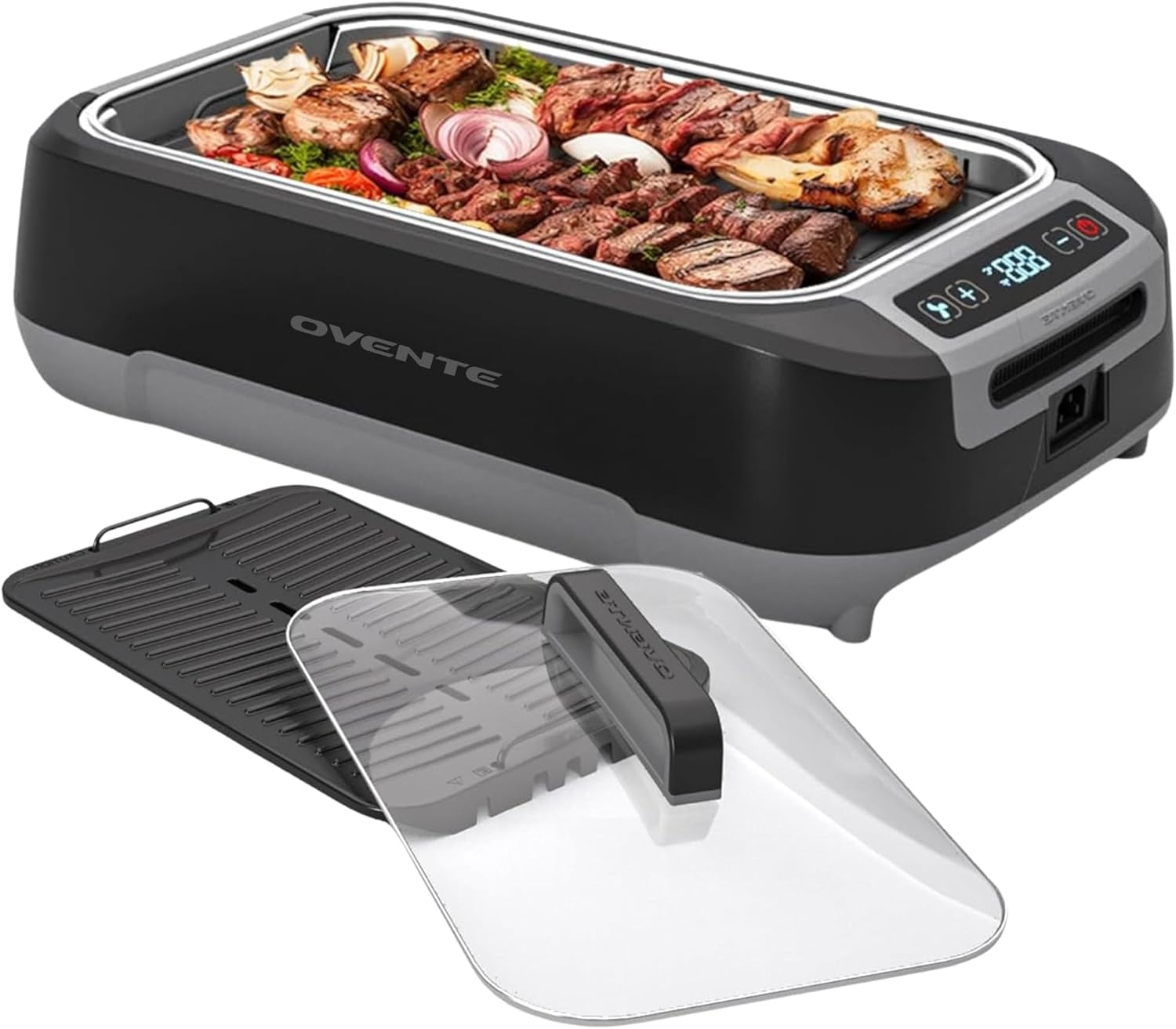 Wangxin Smokeless Indoor Grill, 1500W Electric Portable Korean BBQ Grill with One-Touch Control ...