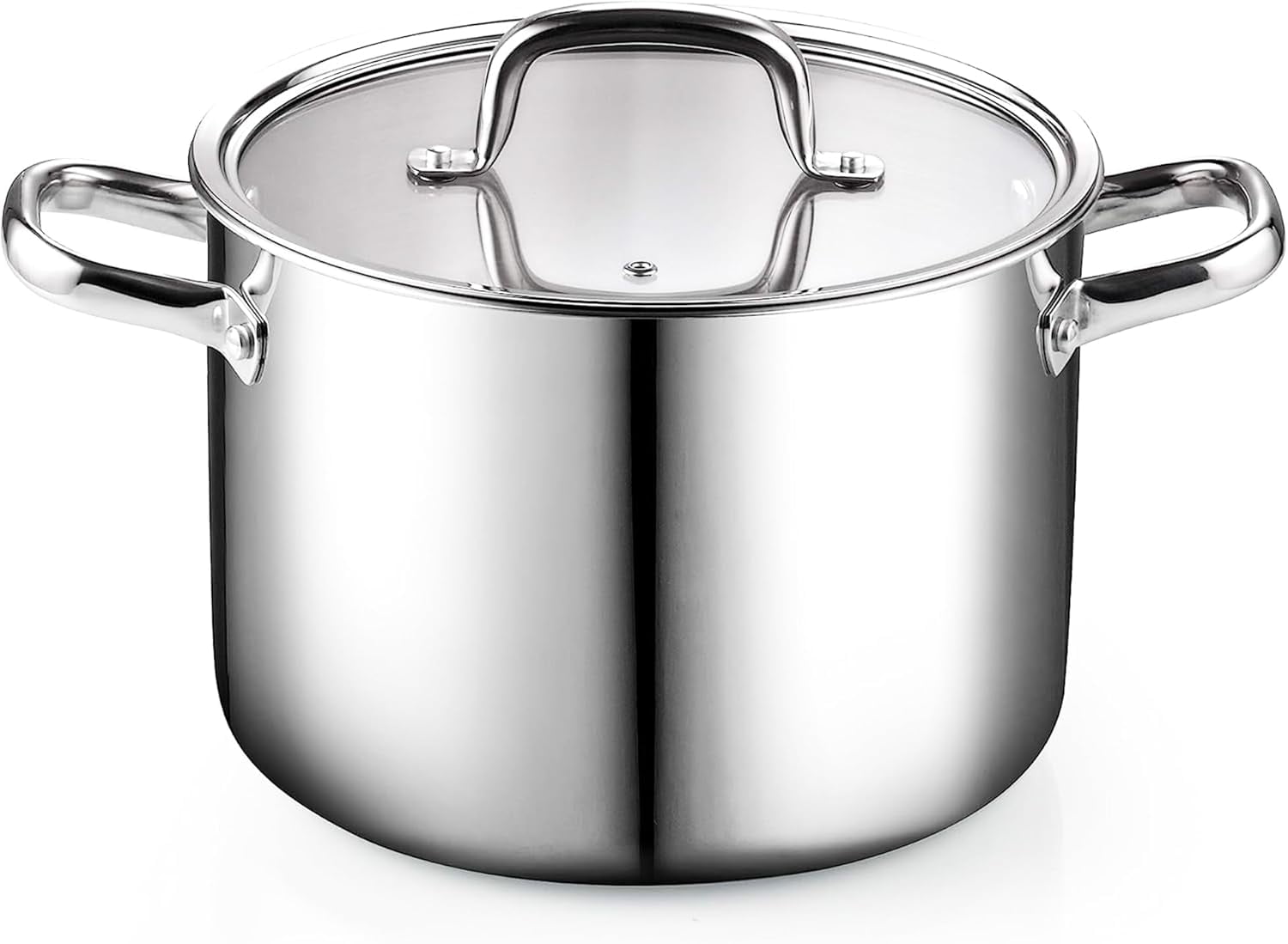 Wangxin Stainless Steel Stockpot with Lid 6 Quart, Tri-Ply Clad Soup ...
