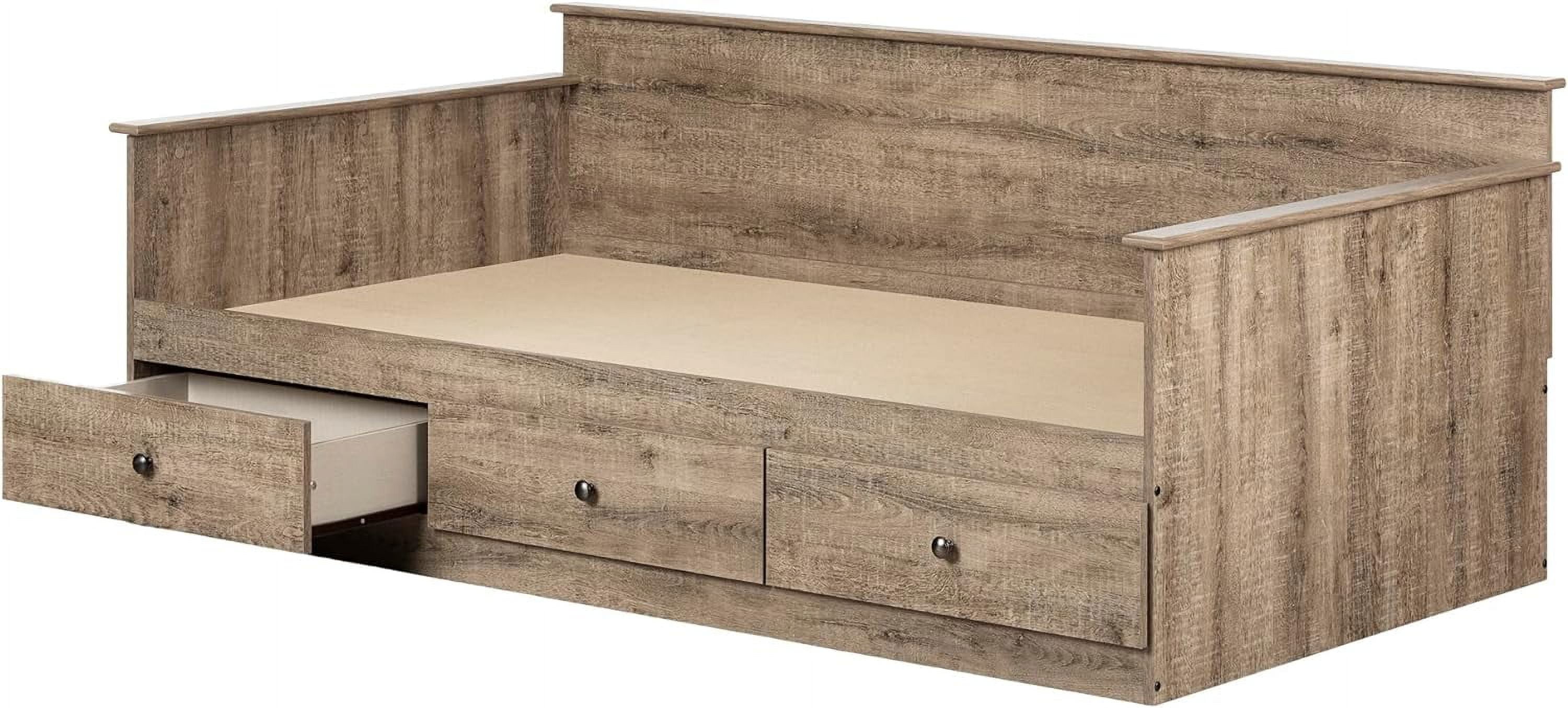 Wangxin Tassio Daybed with Storage, Twin, Weathered Oak - Walmart.com