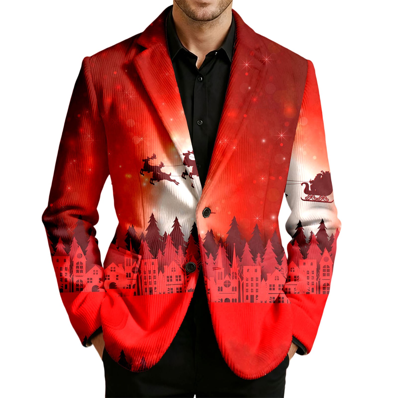 Wangxq Christmas Blazers for Men Elastic Suit Jackets Merry Christmas ...