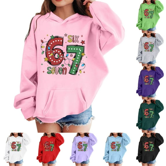 Wangxq Kids Hoodie with Pockets Funny Printed Oversized Long Sleeve ...
