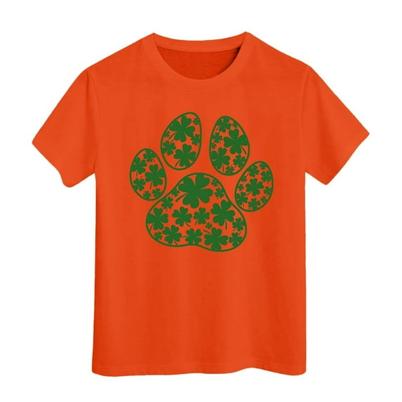 Wangxq Shamrock Shirts for Girl Boys Funny Irish Clover Pattys Short ...