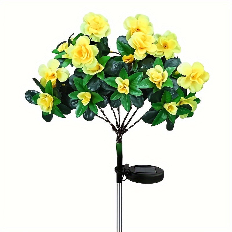 Wangzhenyutt 1pc Solar-Powered LED Azalea Flower Lights,7-Head Outdoor ...