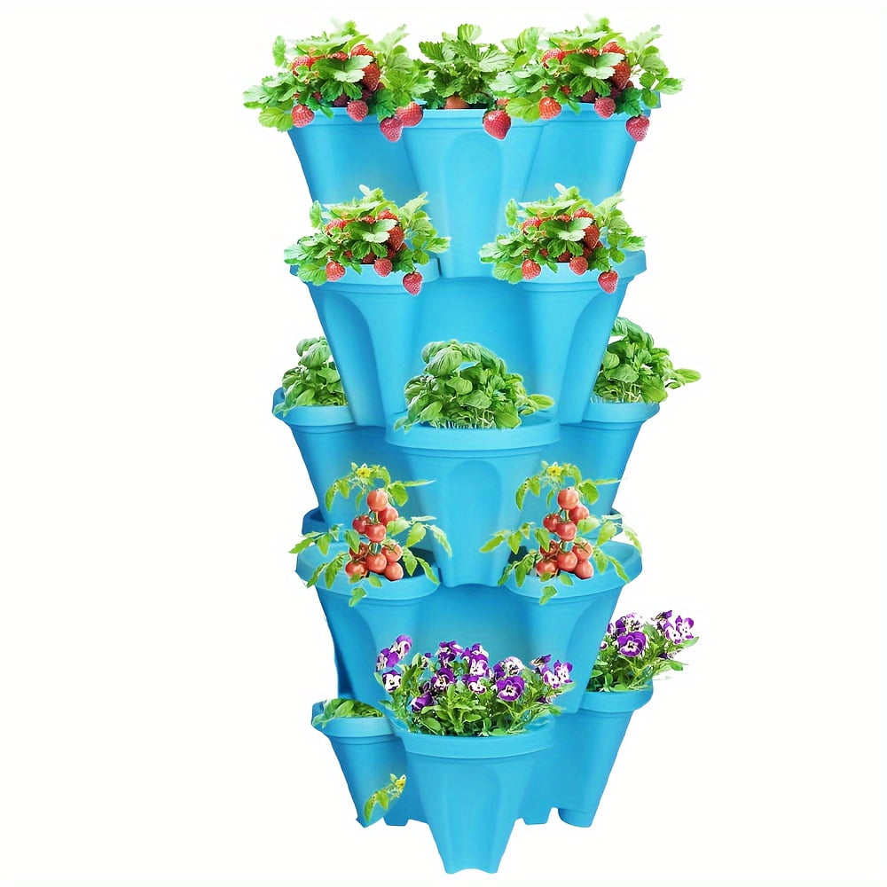 Wangzhenyutt 5-layer stackable vase with movable wheels and vertical ...