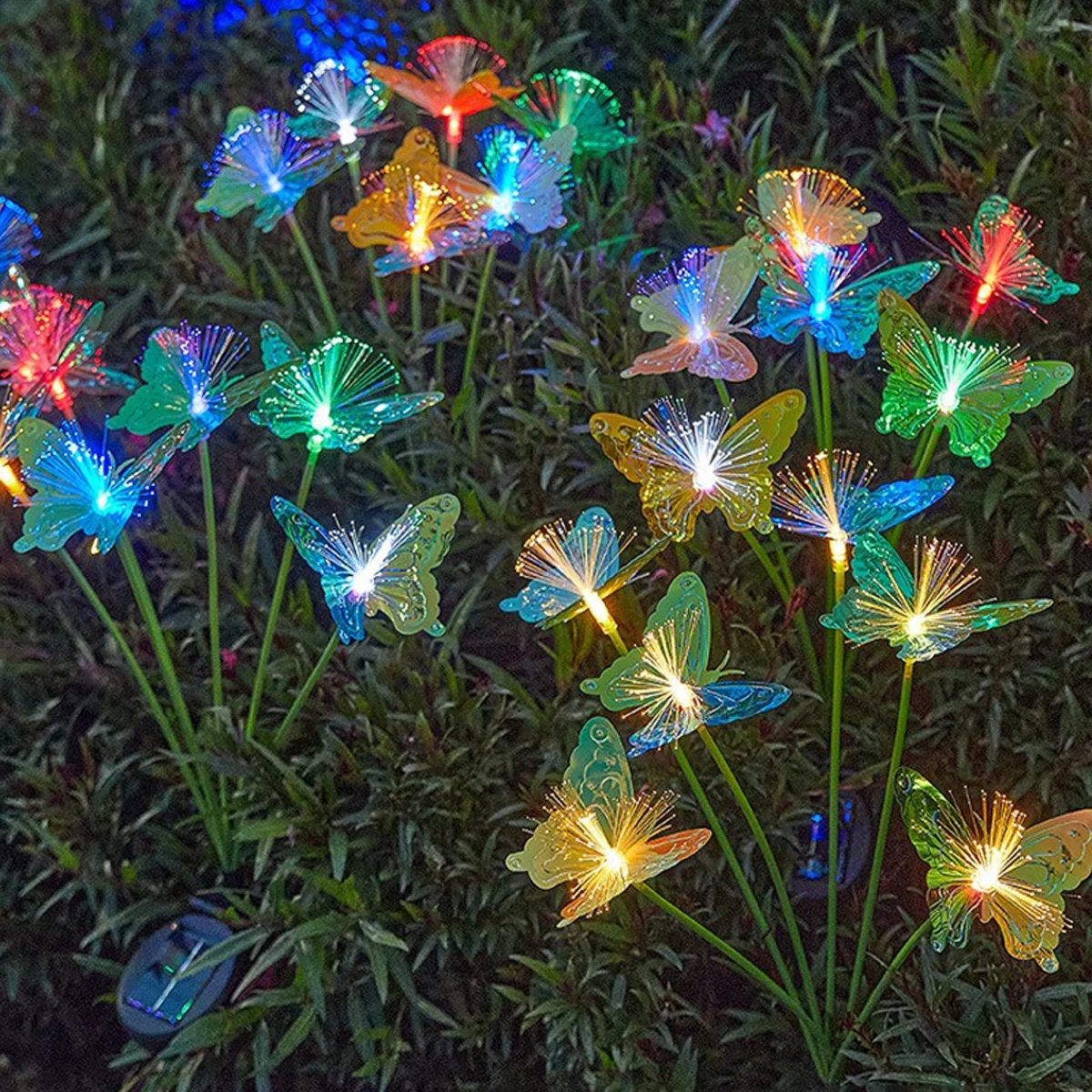 Wangzhenyutt 6LEDs Solar-Powered Butterfly Fiber Optic Light ...