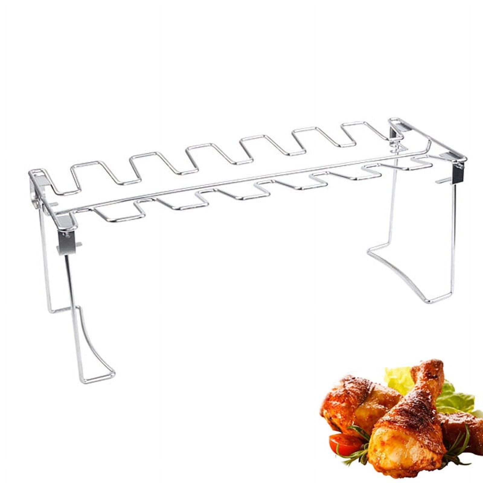 Wangzhenyutt BBQ Beef Chicken Leg Wing Grill Rack 14 Slots Stainless ...