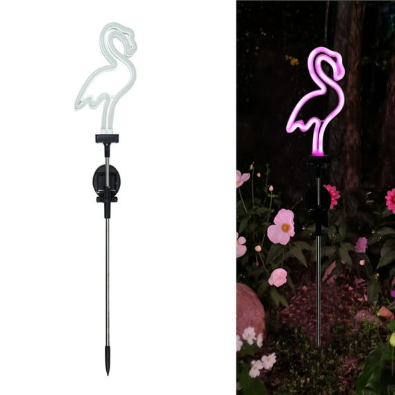 Wangzhenyutt Solar Neon Flamingo Lights Landscape Garden Decoration ...