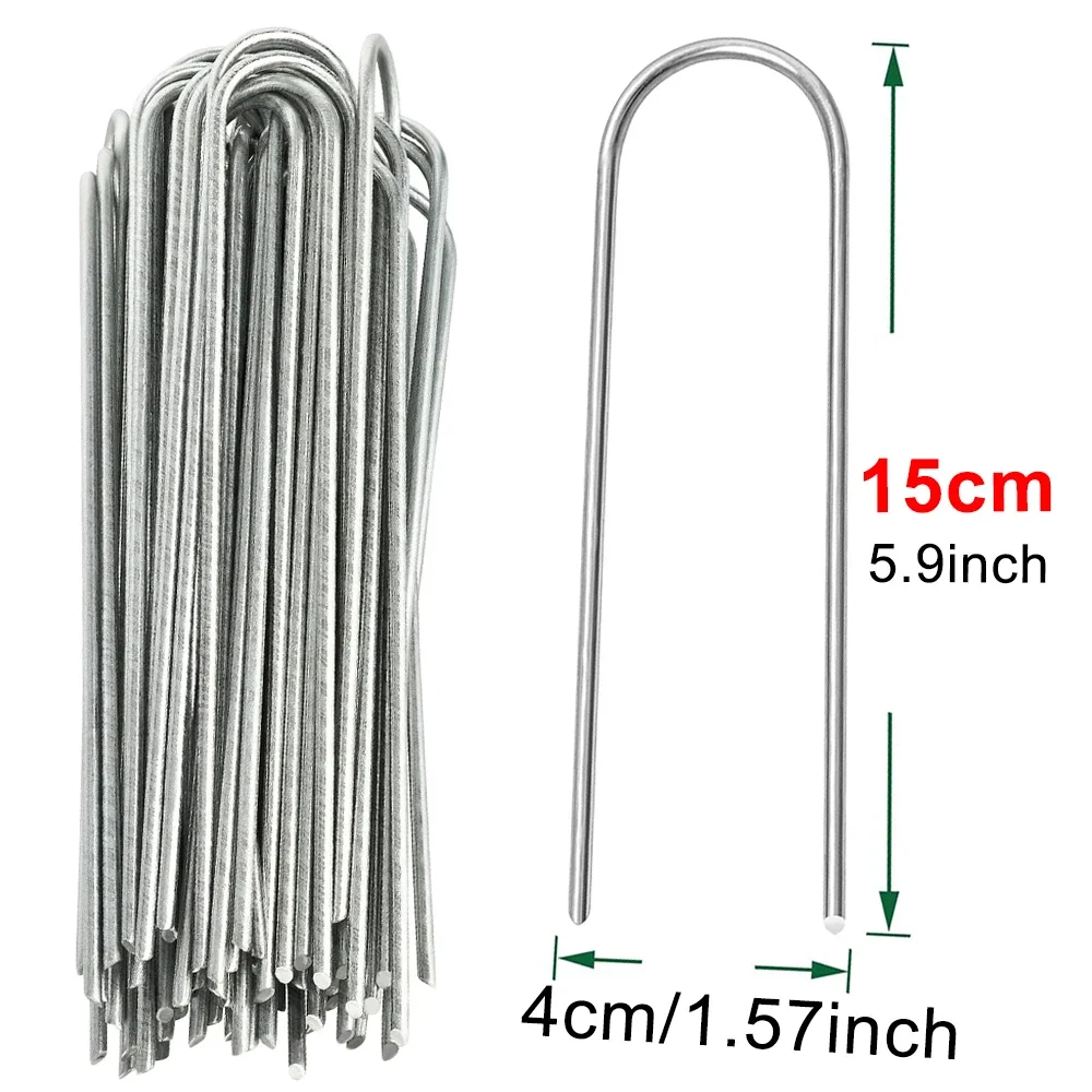 Wangzhenyutt U-type Garden Staples Heavy-duty Fence Tubing Stakes Sod ...