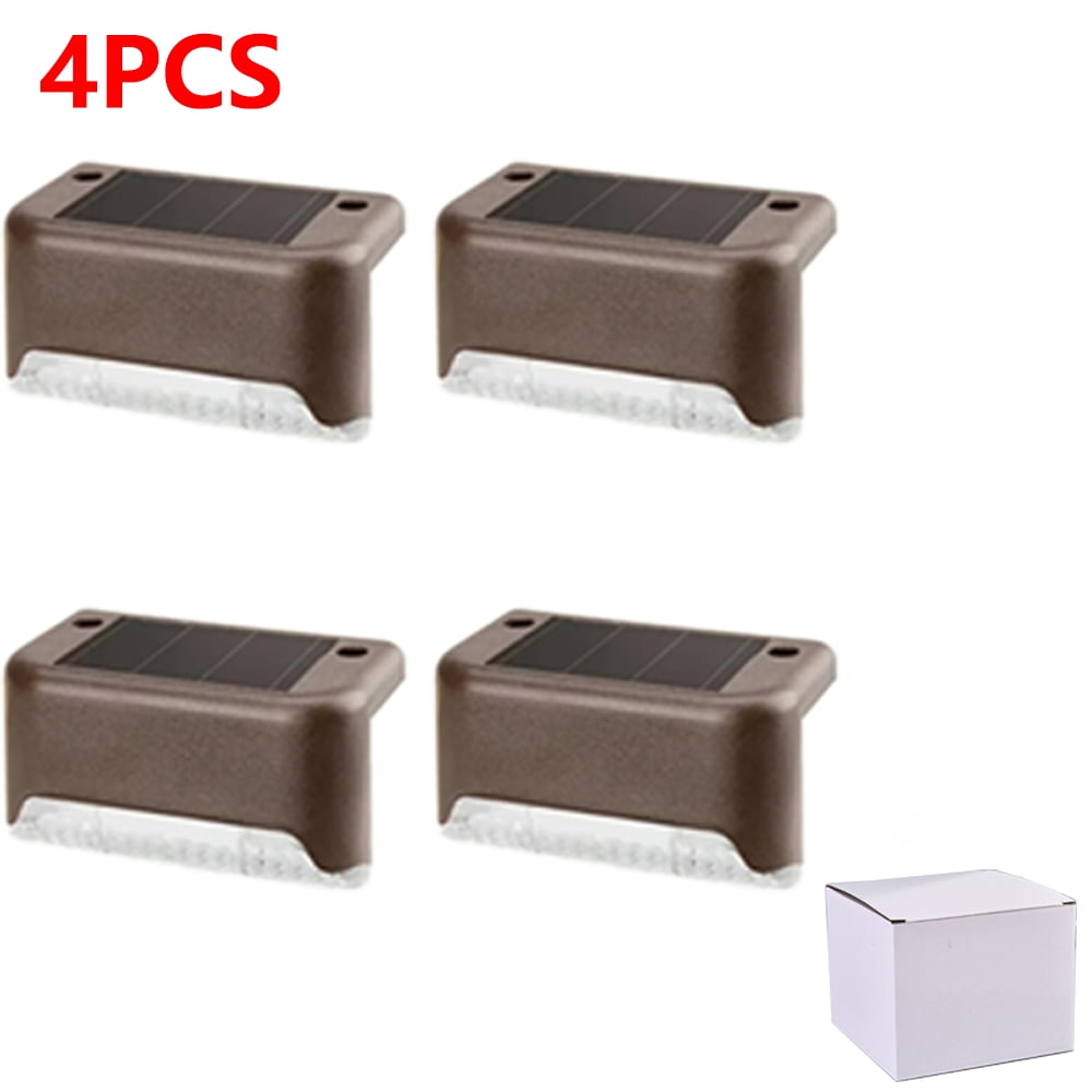 Wangzhenyutt Warm White LED Solar Step Lamp Path Stair Outdoor Garden ...