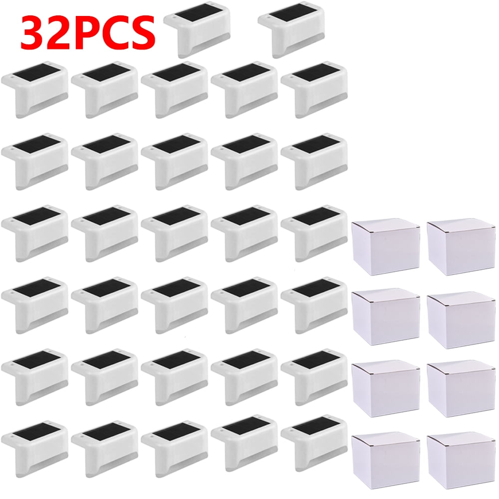 Wangzhenyutt Warm White LED Solar Step Lamp Path Stair Outdoor Garden ...