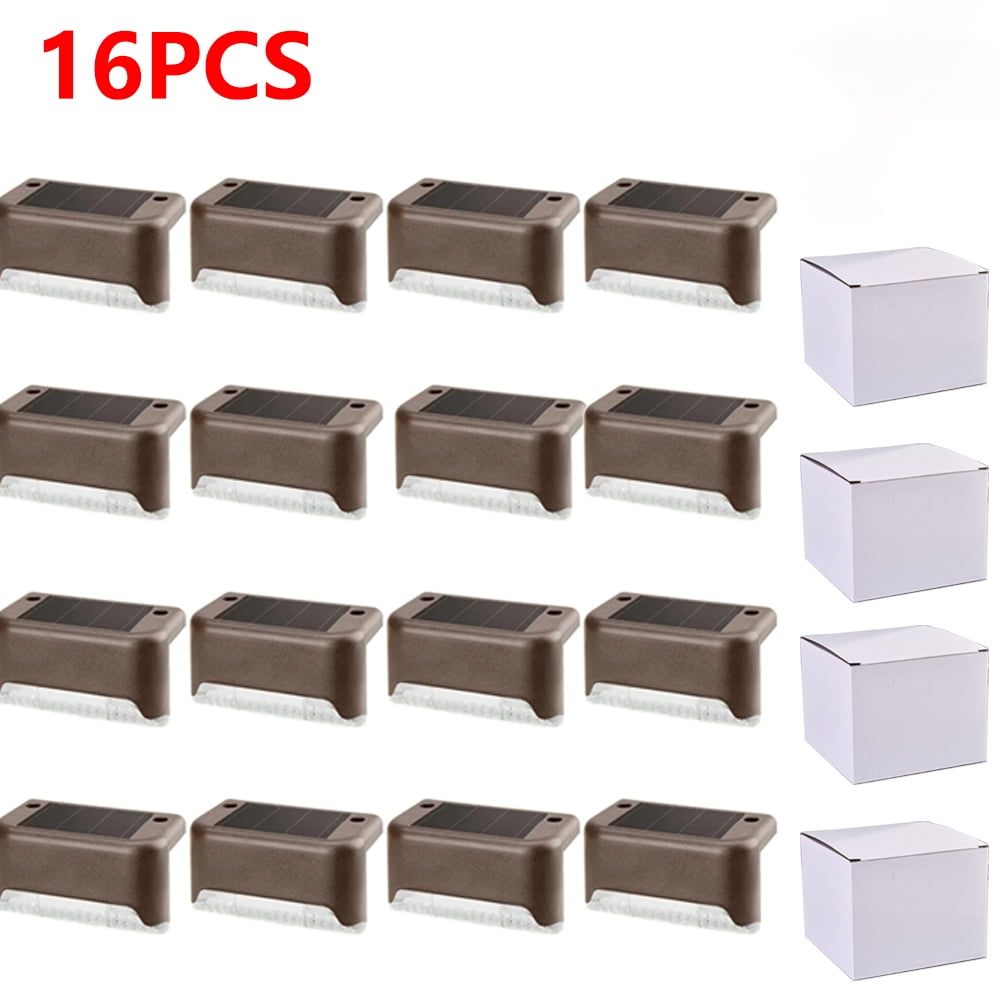 Wangzhenyutt Warm White LED Solar Step Lamp Path Stair Outdoor Garden ...