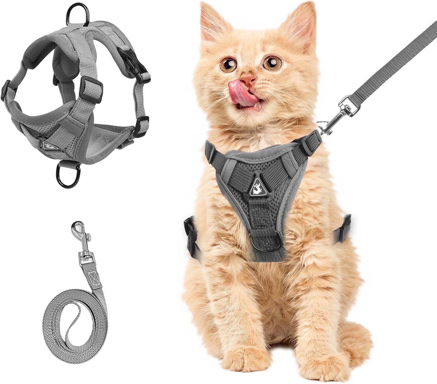 HAUTLLAIF Cat Chest Harness & Leash, S, Adjustable Soft Mesh - Walmart.com