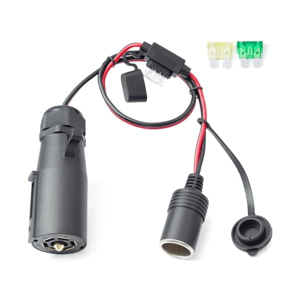 Wanhoo 7-Way Power Access 7-Pin Trailer Plug Adapter to Motorcycle ...