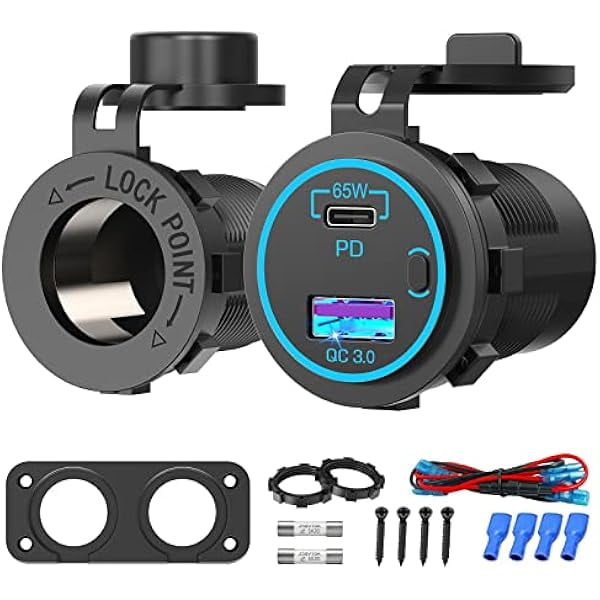 Wanhoo Cigarette Lighter Socket Outlet '' 12V USB Outlet Car Charger ...
