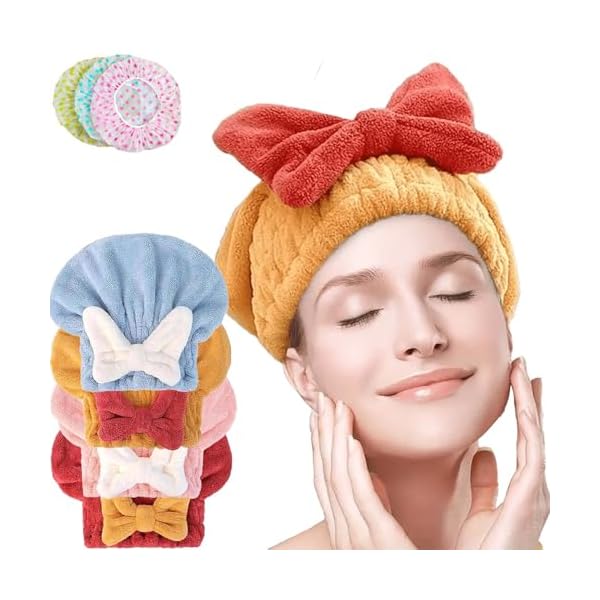 Wanhoo New Super Absorbent Hair Towel Wrap for Wet Hair, Microfiber ...