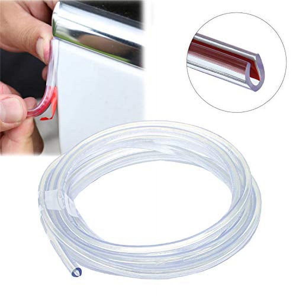 Wanmin Car Door Edge Guards Clear 16ft Rubber Seal Protector U Shape Edge Trim Car Door Edge Protection Fit for Most Car