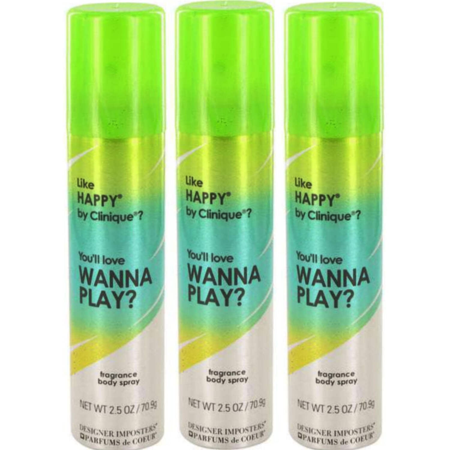 Parfums De Coeur's Wanna Play Fragrance, 2.5 oz - New in Can, Pack of 3 ...
