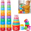 Style-Carry Large Wooden Stacking Blocks, Montessori Toy for Kids 1-6 ...
