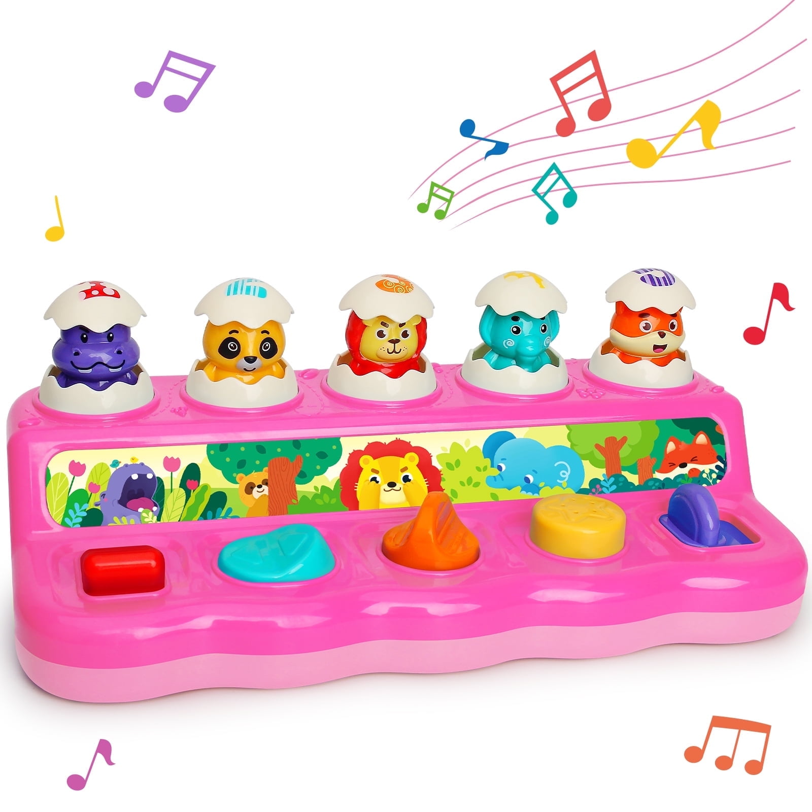 Wanonoo Interactive Pop up Animal Toys with Music & Light, Montessori ...