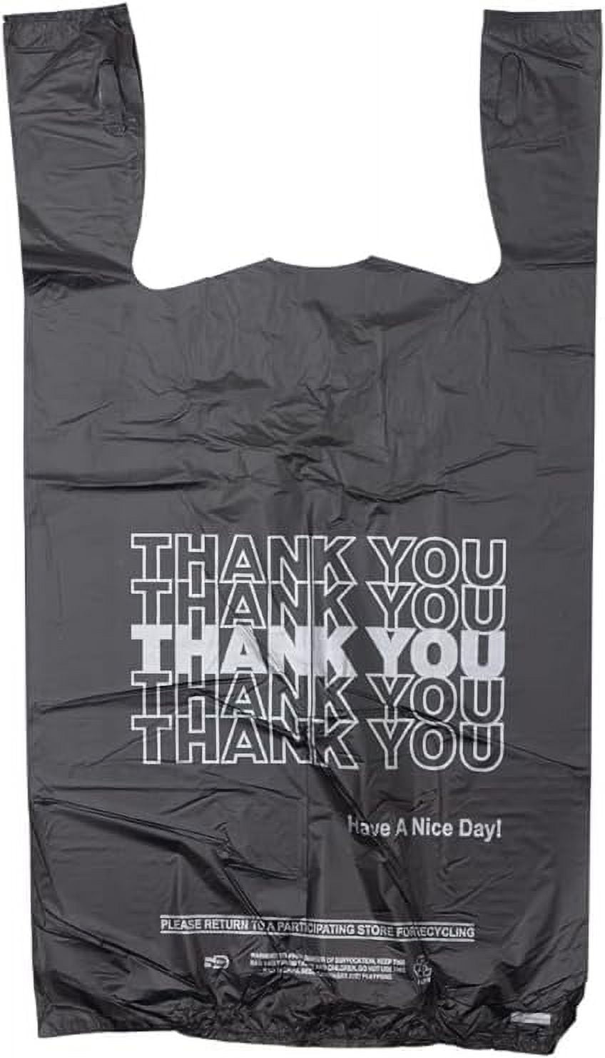 Wanowa Basics Thank You T-Shirt Bags - Pack of 1000 (Black)- 1/6 Large ...