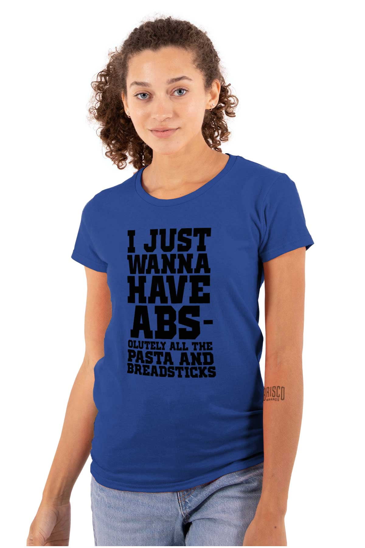 Want Abs Funny Working Out Cardio Gym Women's T Shirt Ladies Tee Brisco Brands S - Walmart.com