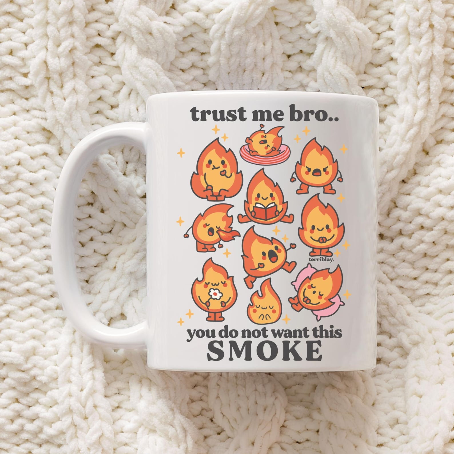 Do Not Want This Smoke Coffee Mug, Tea Cup, Funny for Work, Cute Fire ...
