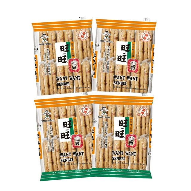 Want Want Senbei Japanese Snack, Original Rice Crackers, 3.2Oz/92g ...