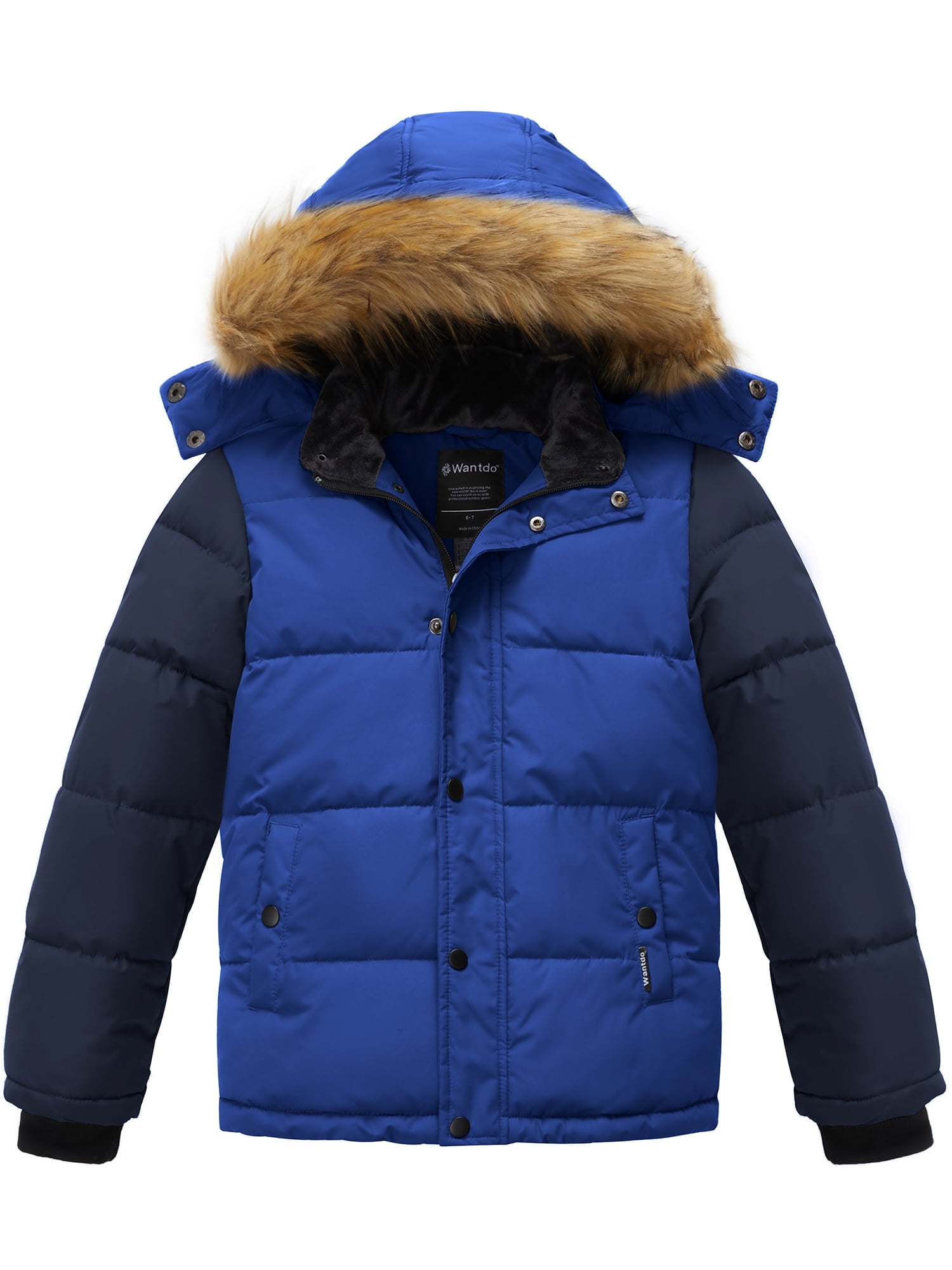 Wantdo Boy's Weatherproof Windbreaker Hooded Puffer Coat, Quilted ...