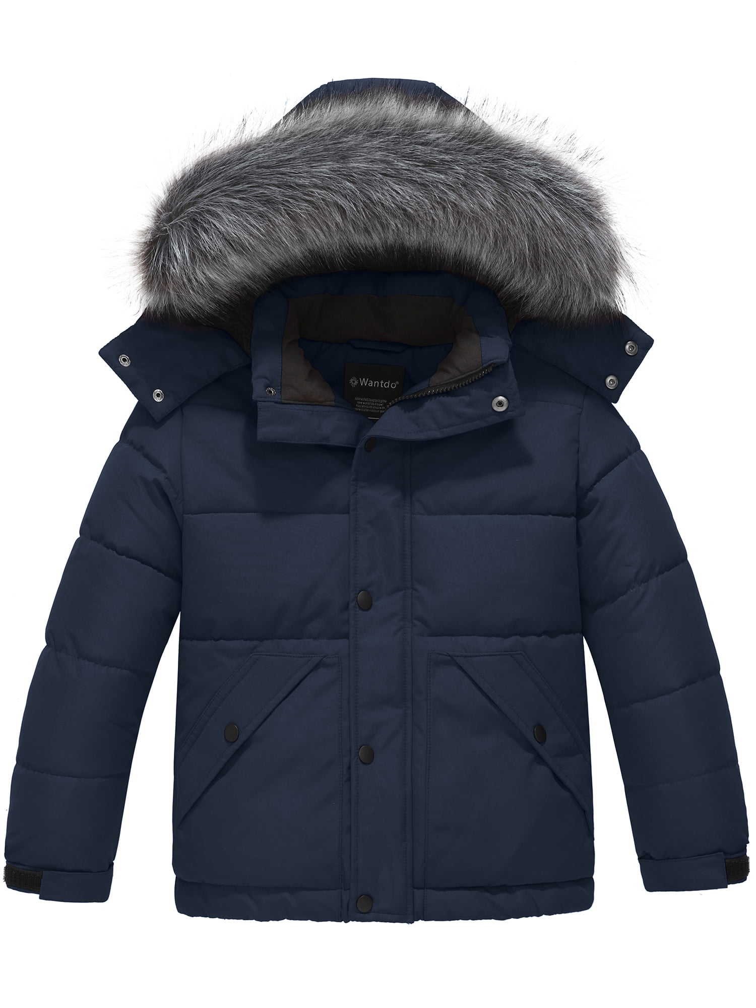 Wantdo Boy's Weatherproof Windbreaker Puffer Jacket, Thicken Winter ...