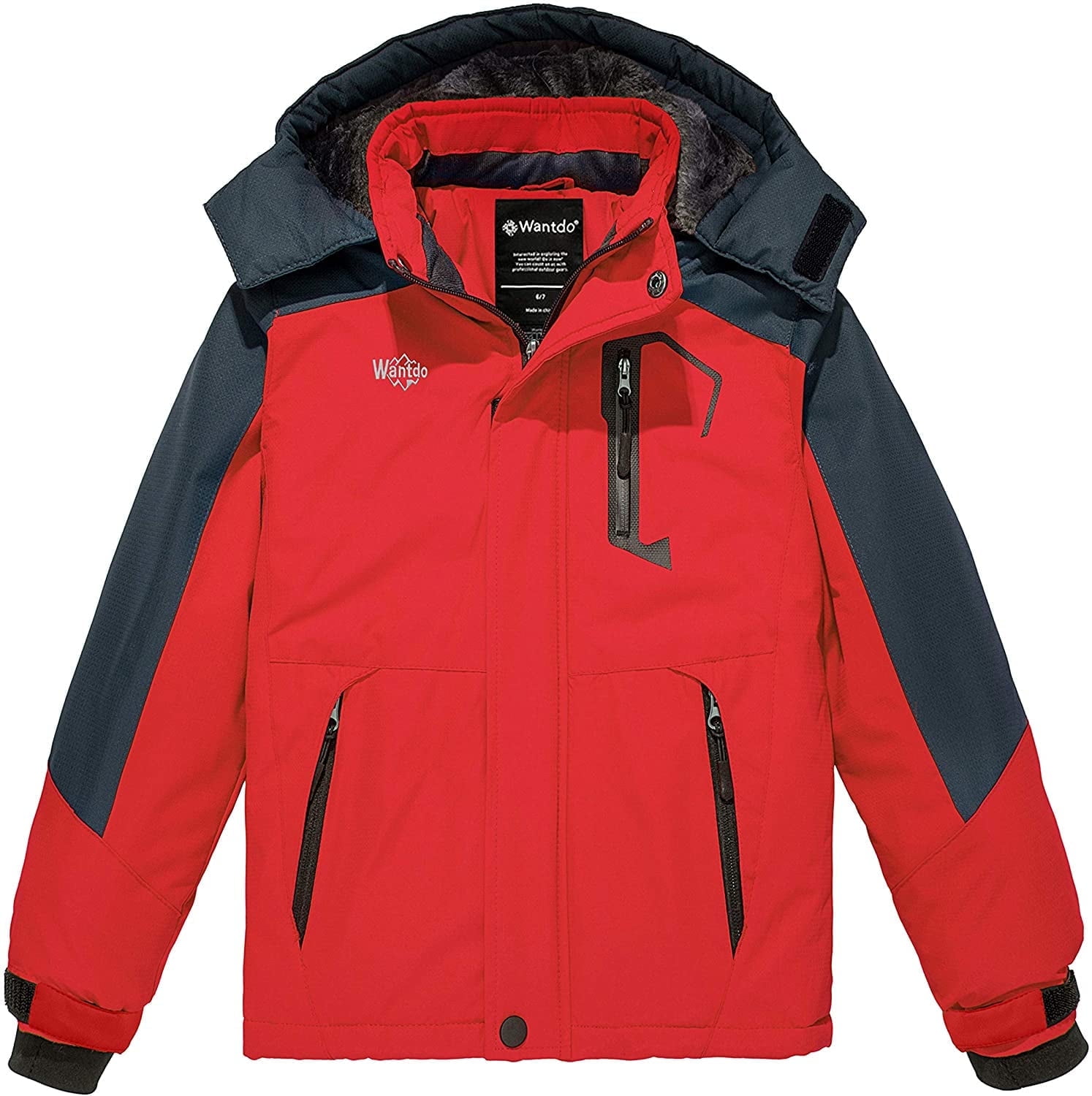 Wantdo Boy's Windbreaker Snow Jacket, Warm Insulated Waterproof Skiing ...