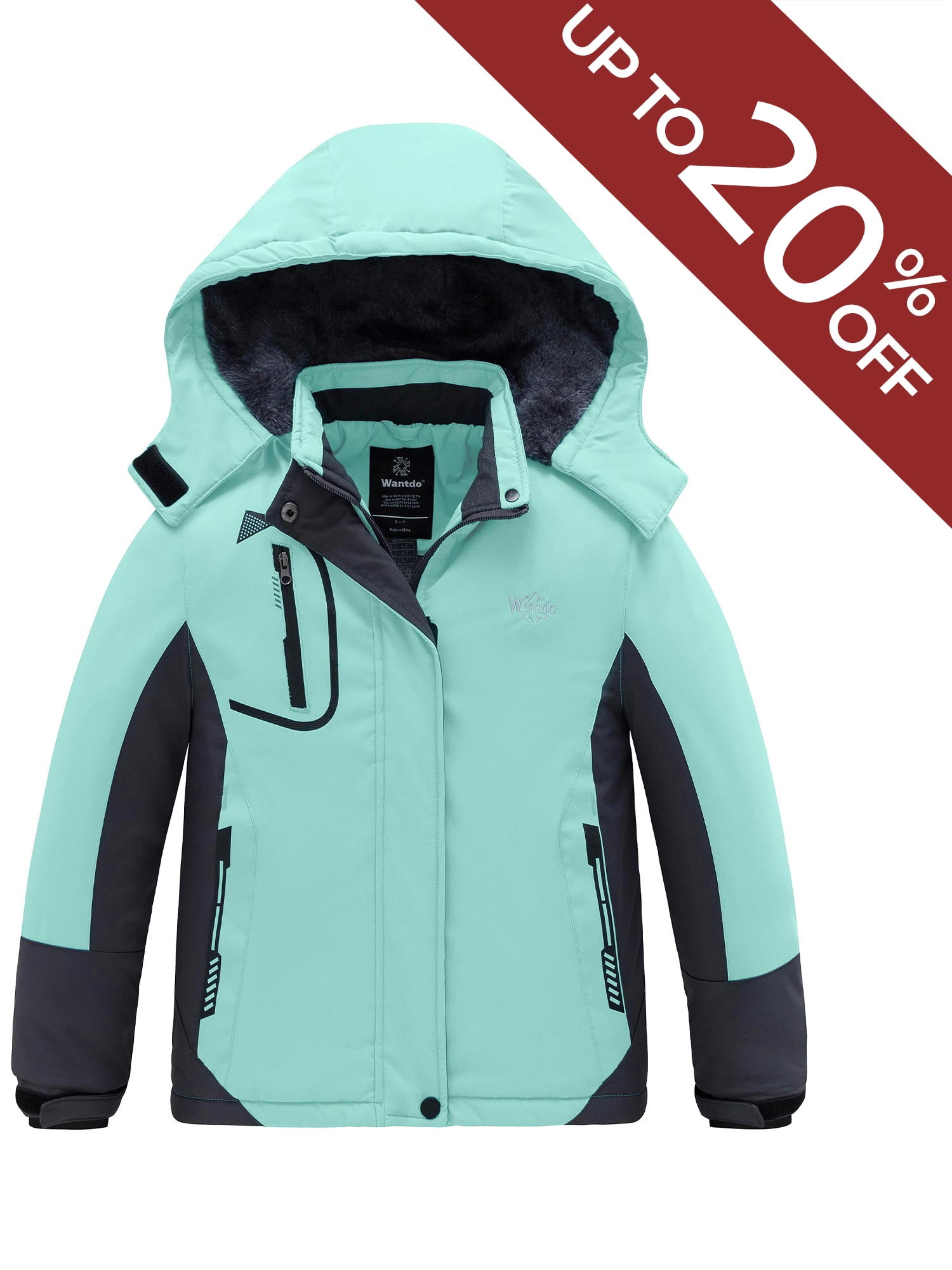 Wantdo Girl's Waterproof Snowboarding Jacket Warm Fleece Ski Coat ...