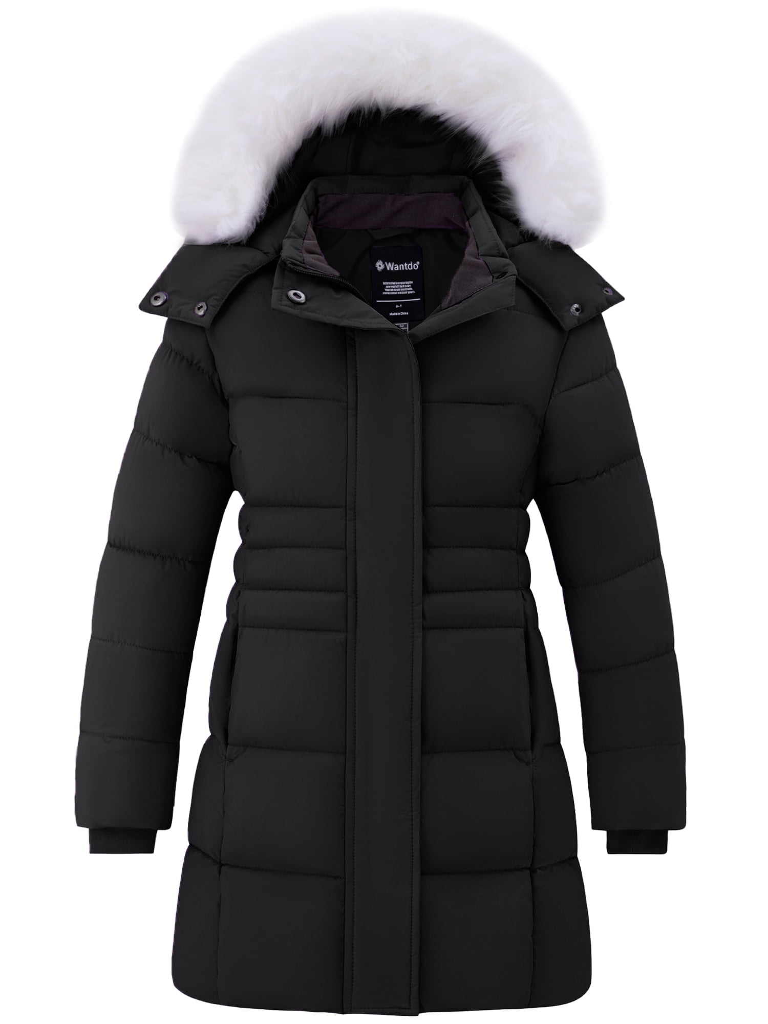 Wantdo Girl's Winter Jacket Mid-length Winter Coat Warm Snow Jacket ...