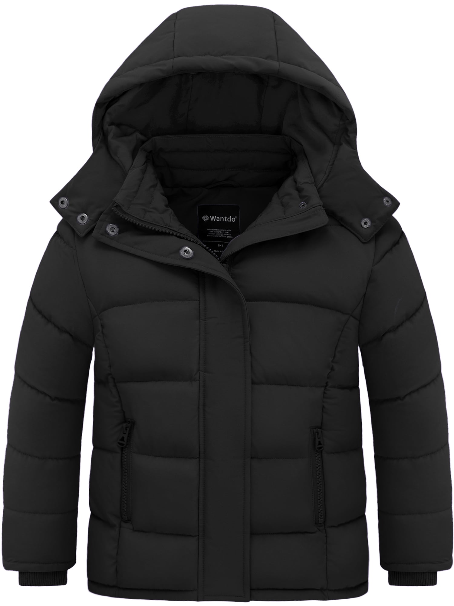 Wantdo Girl's Winter Jacket Padded Winter Coat Warm Winter Snow Jakcet ...