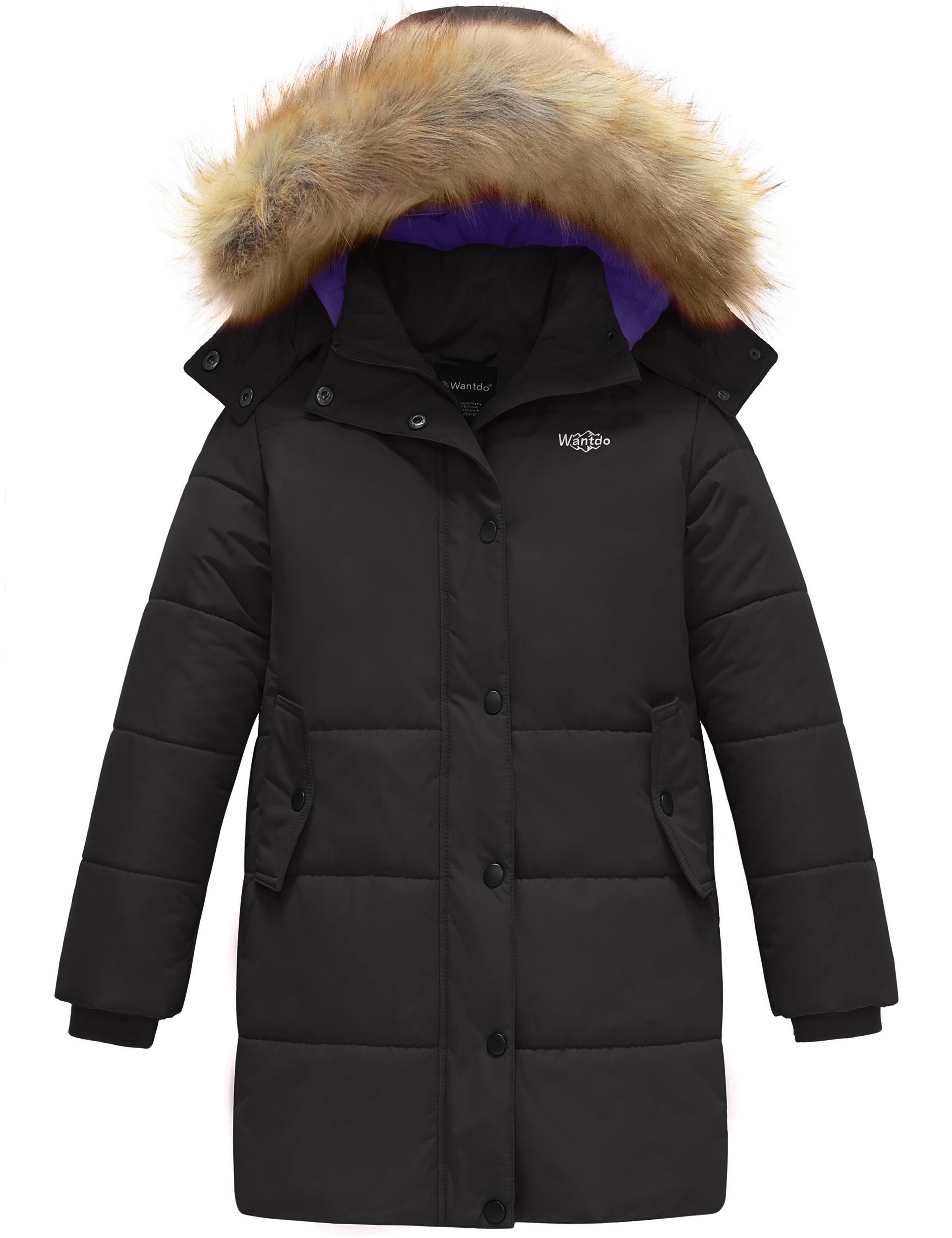 Wantdo Little Kids Waterproof Puffer Jacket, Mid-Long Winter Coat ...