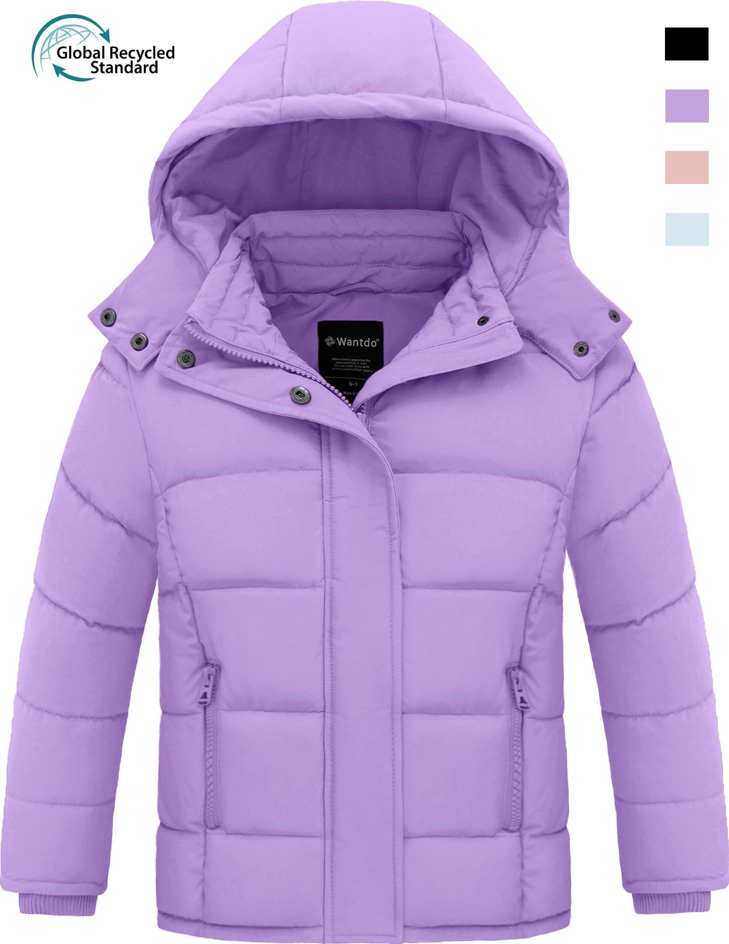 Wantdo Girls' Recycled Jacket Insulated Winter Coat Warm Windproof ...